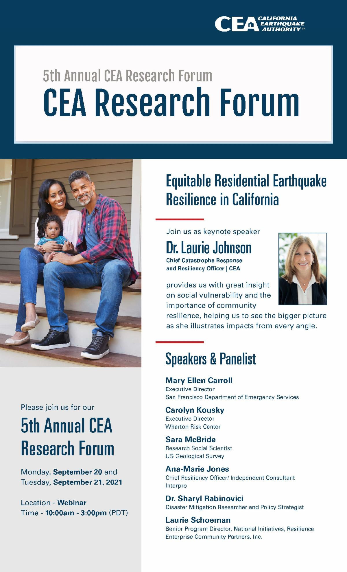 Save the Date for CEA’s Equitable Residential Earthquake Resilience ...